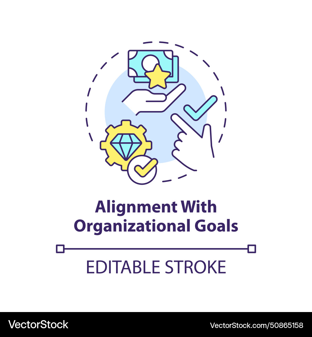 Alignment with organizational goals multi color Vector Image