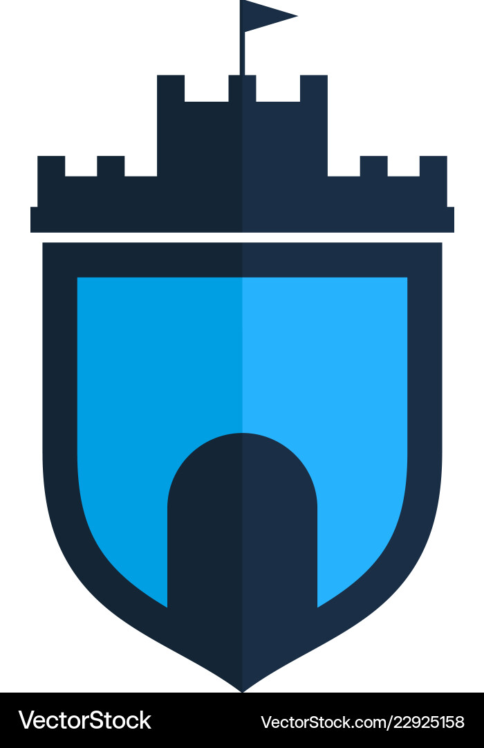 Castle Shield Logo Icon Royalty Free Vector Image