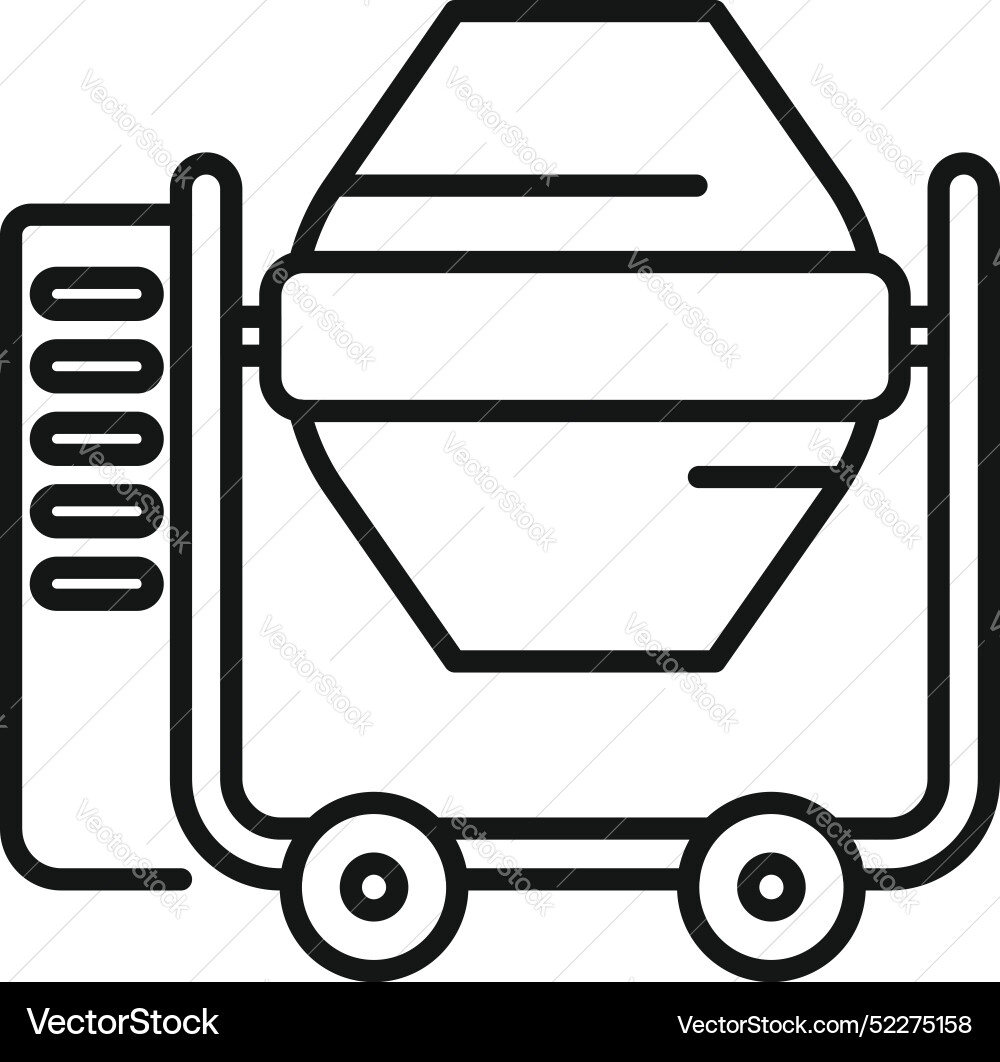 Concrete mixer machine mixing cement Royalty Free Vector