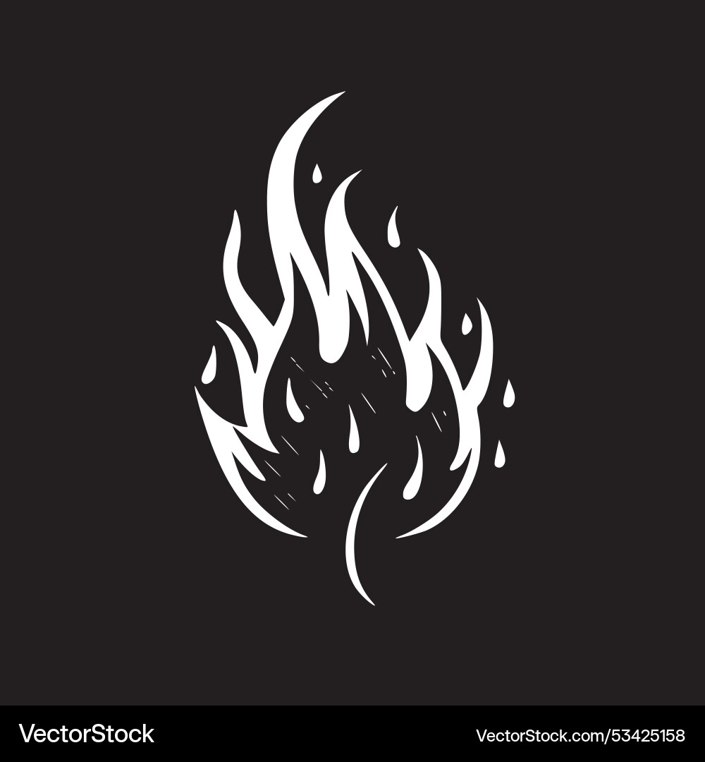 Fire - minimalist and flat logo Royalty Free Vector Image
