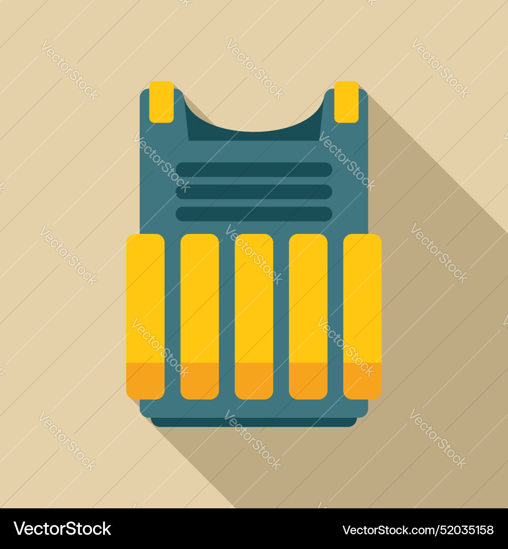 Military bulletproof vest icon flat style Vector Image