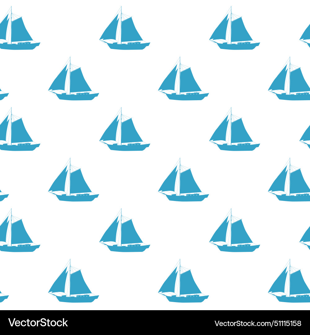 Sailboat seamless pattern Royalty Free Vector Image