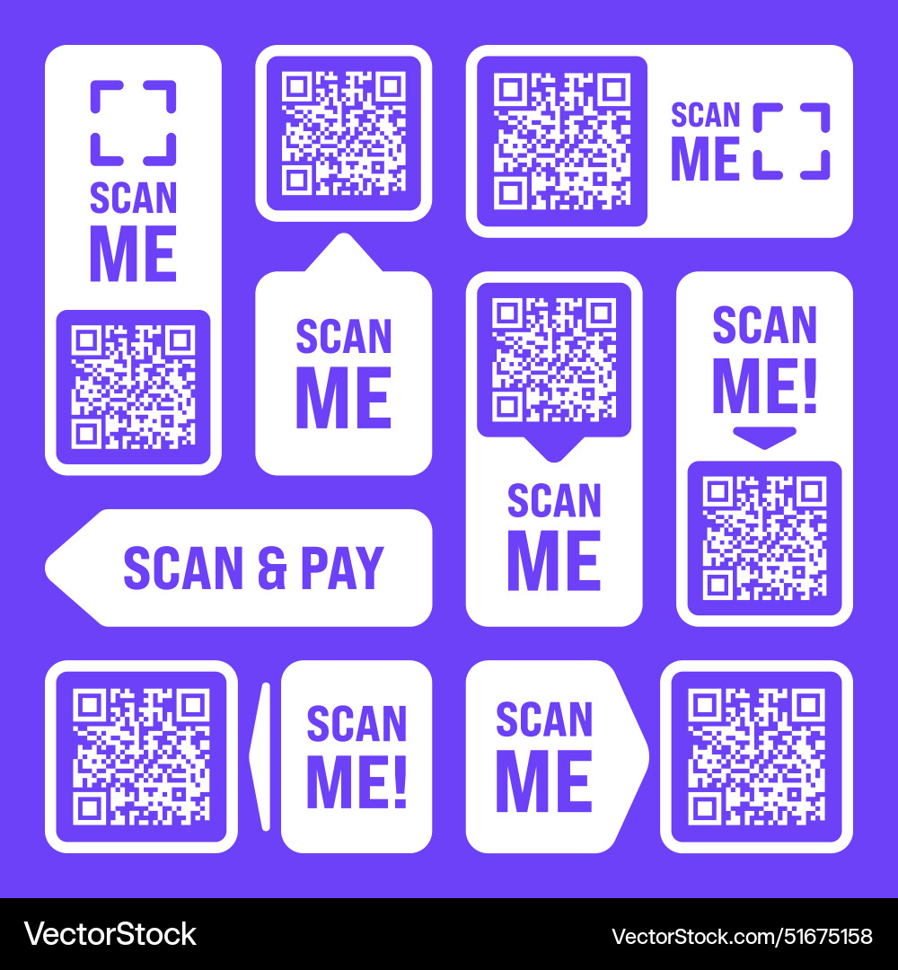Scan me qr code sticker online payment special Vector Image
