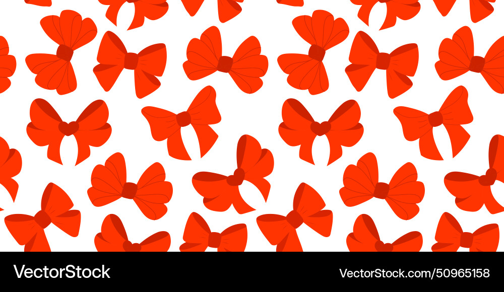 Seamless pattern with various red satin bow knots Vector Image