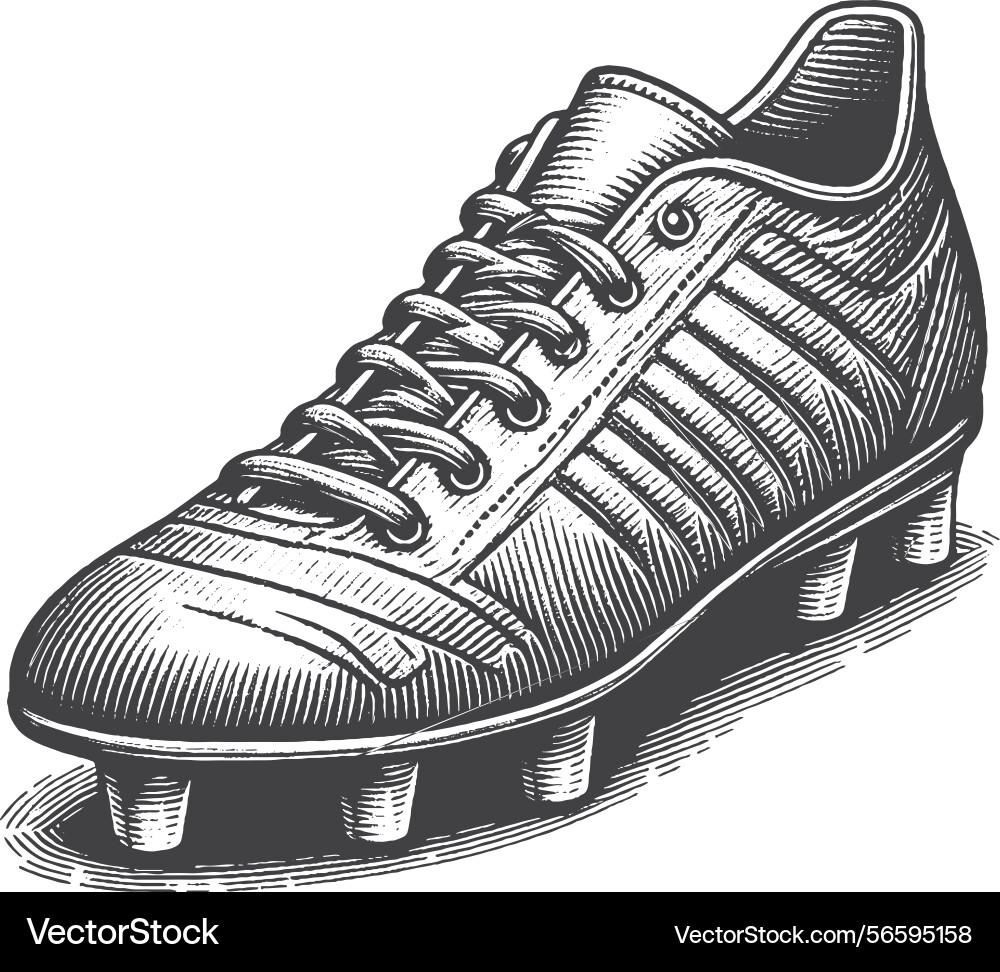 Vintage hand-drawn cleats side view classic – Royalty-Free Vector ...