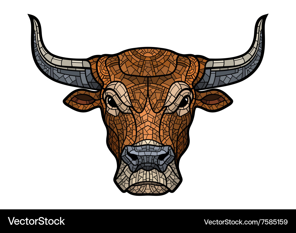 Bull head isolated Royalty Free Vector Image - VectorStock