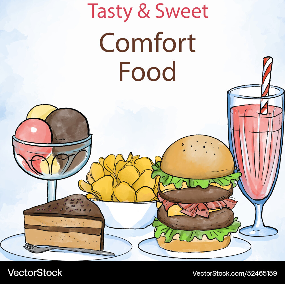 Comfort food collection Royalty Free Vector Image