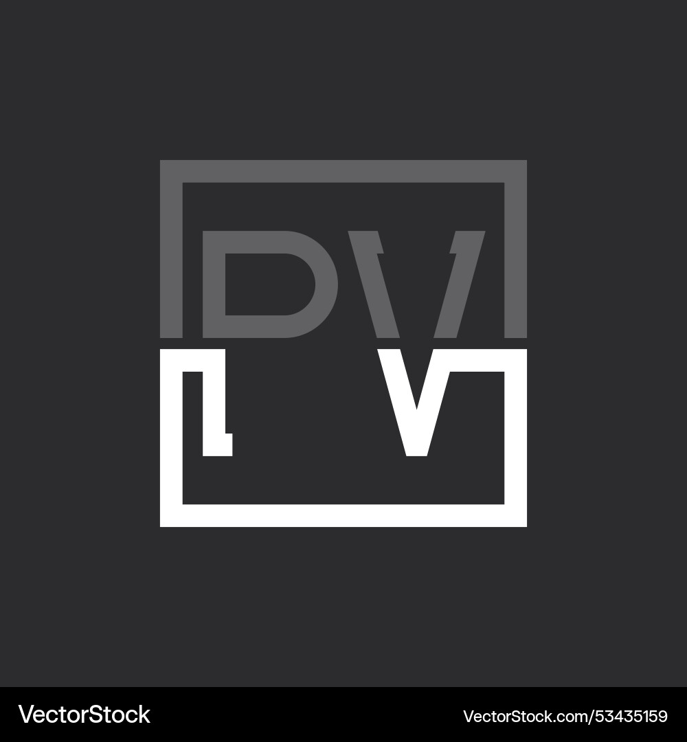 Creative modern minimalist pv letter logo design Vector Image