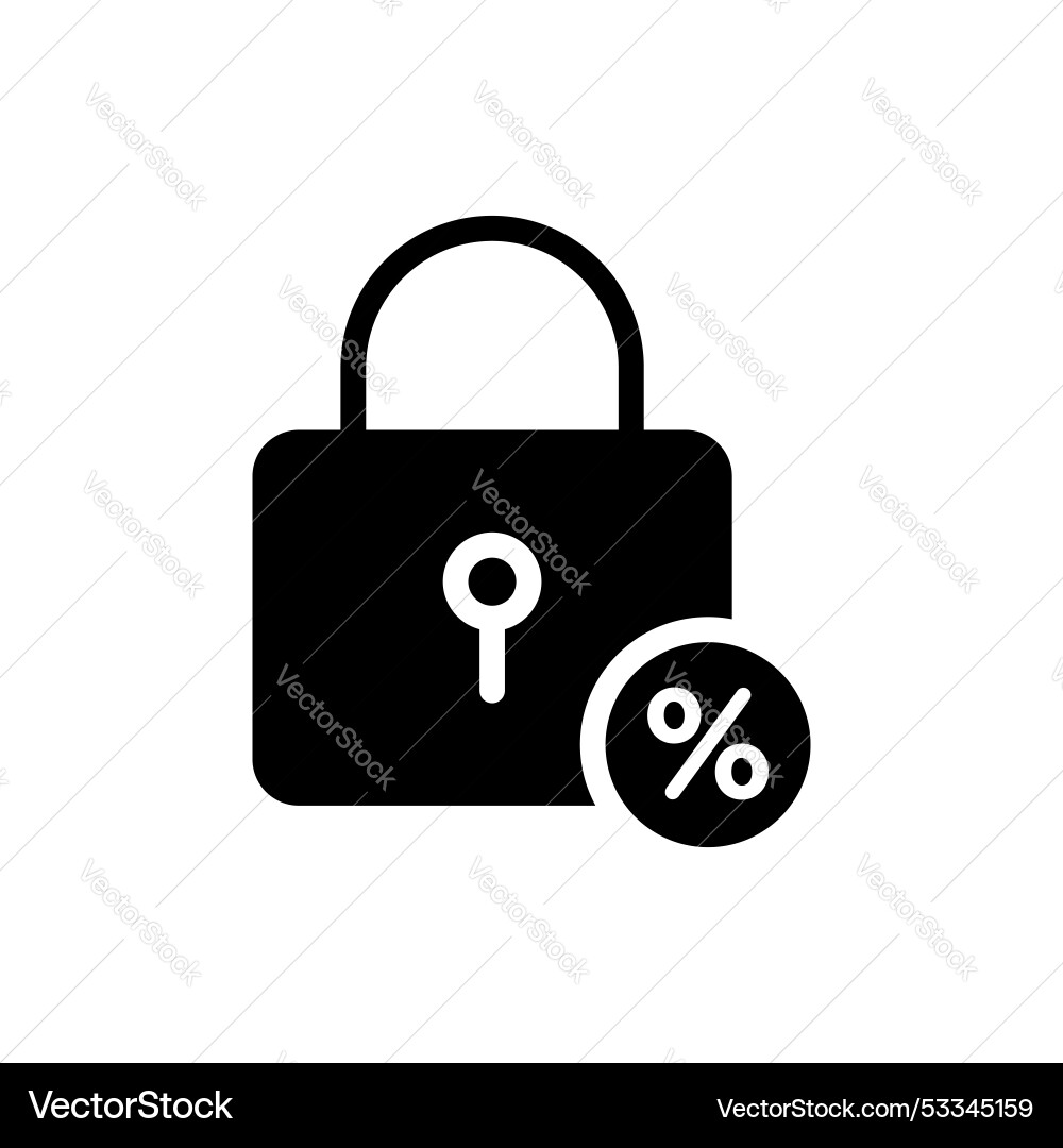 Fixed rate mortgage line icon isolated on white Vector Image