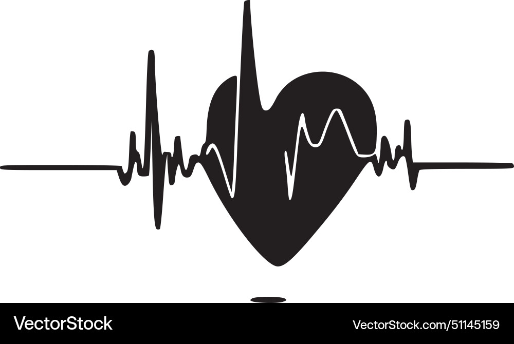 Heartbeat - minimalist and simple silhouette Vector Image