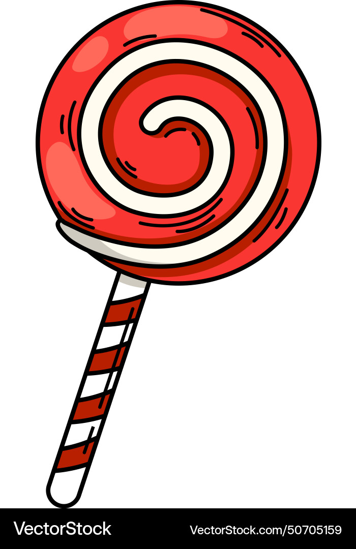 Lollipop outline white on background Royalty Free Vector