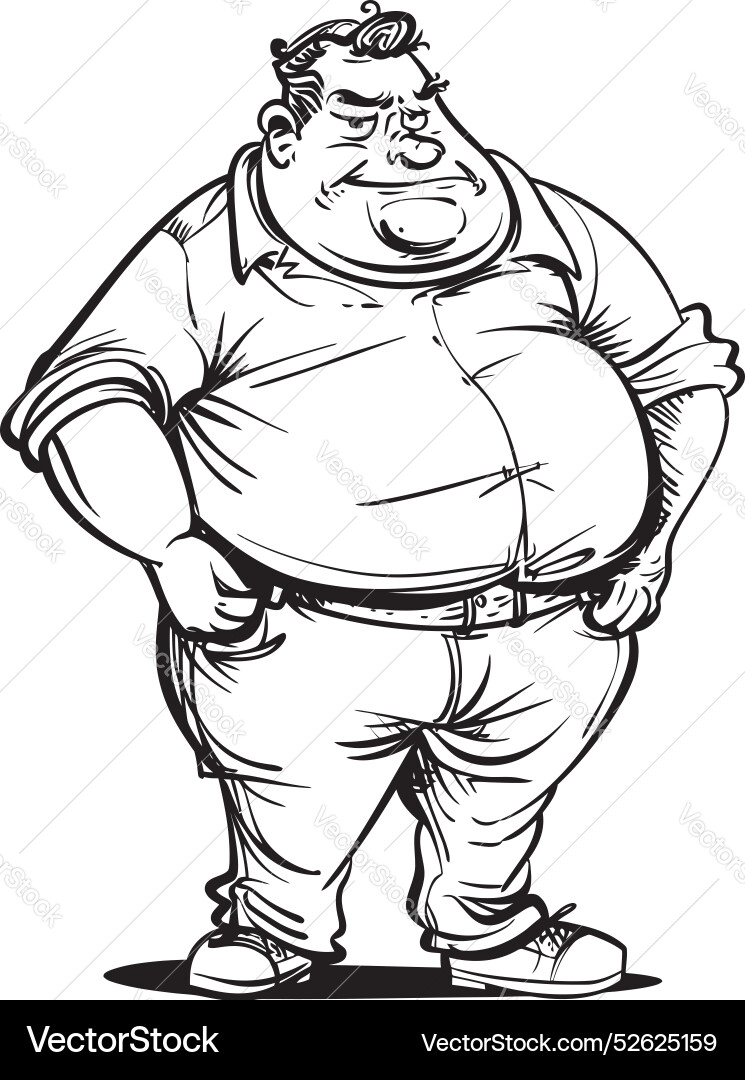 Plump power graphics showcasing the fat man Vector Image