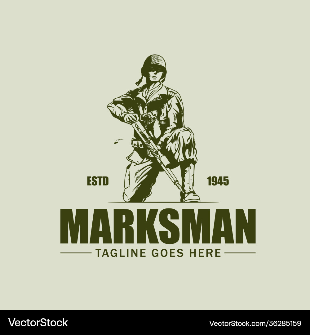 Vintage Marksman Symbol Royalty Free Vector Image