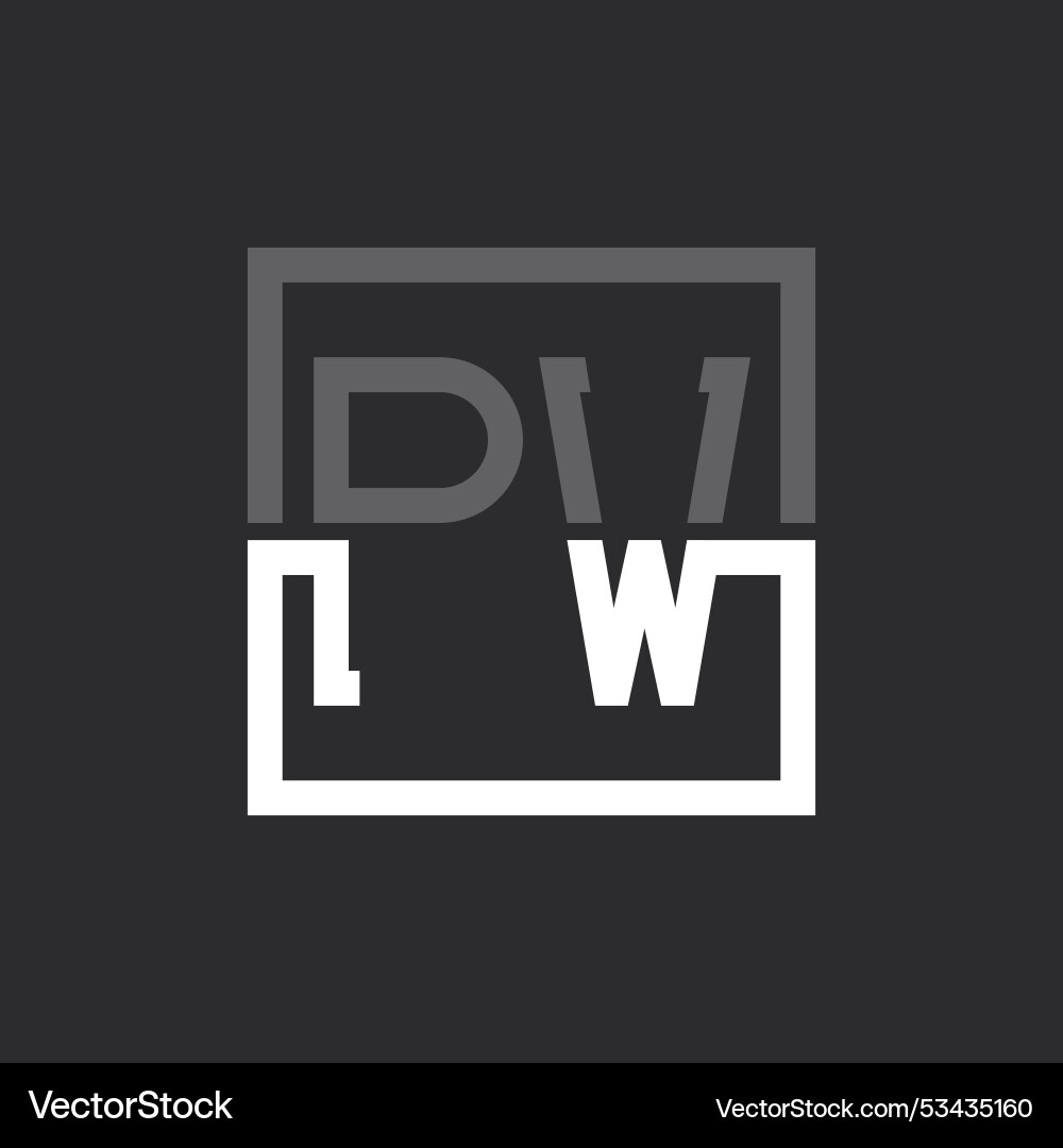 Creative modern minimalist pw letter logo design Vector Image