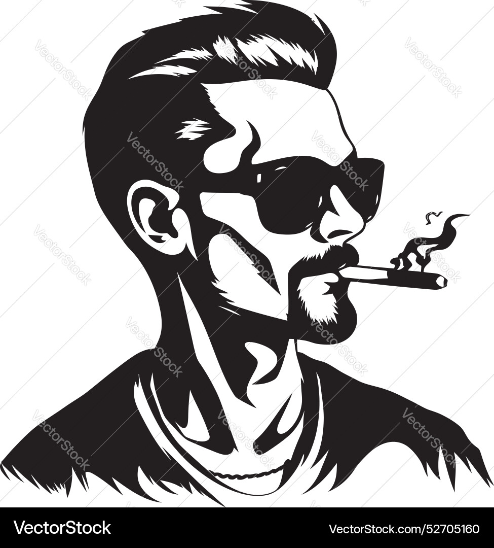 Dapper drew suave character with a smoking touch Vector Image
