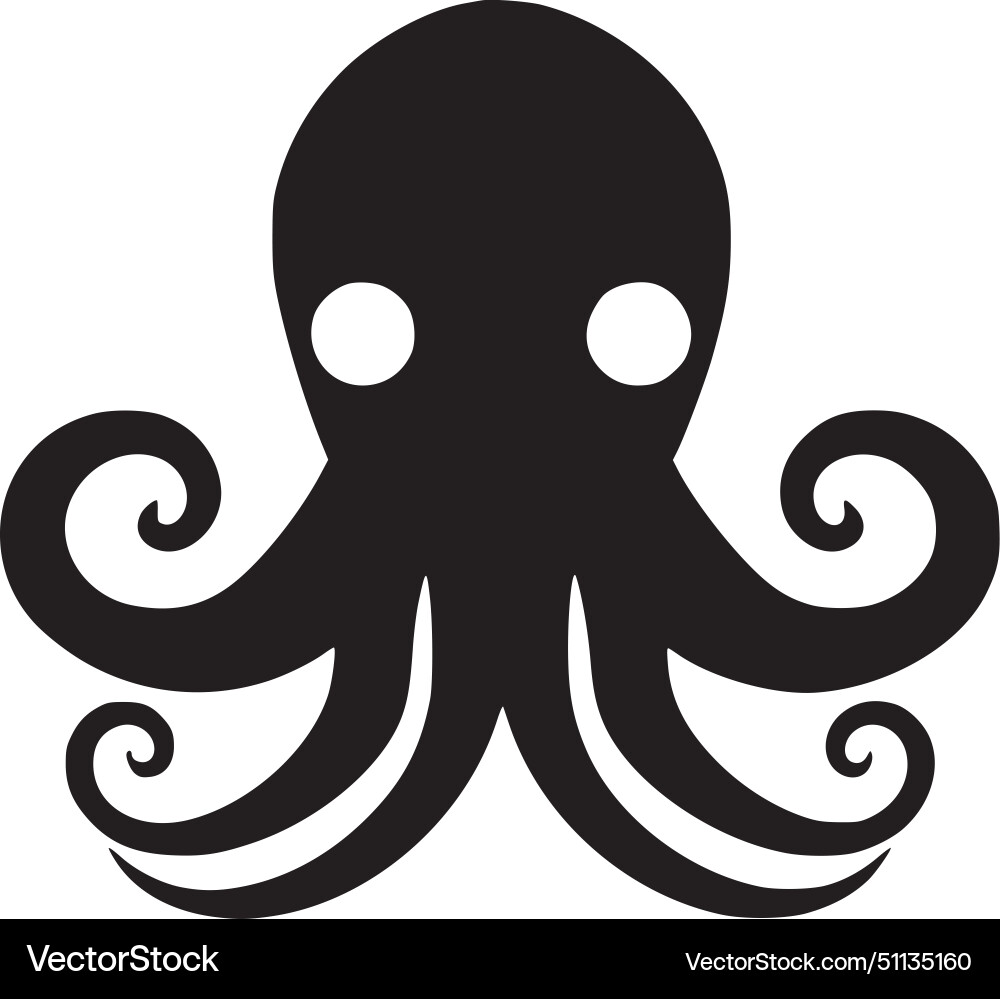 Octopus - black and white Royalty Free Vector Image