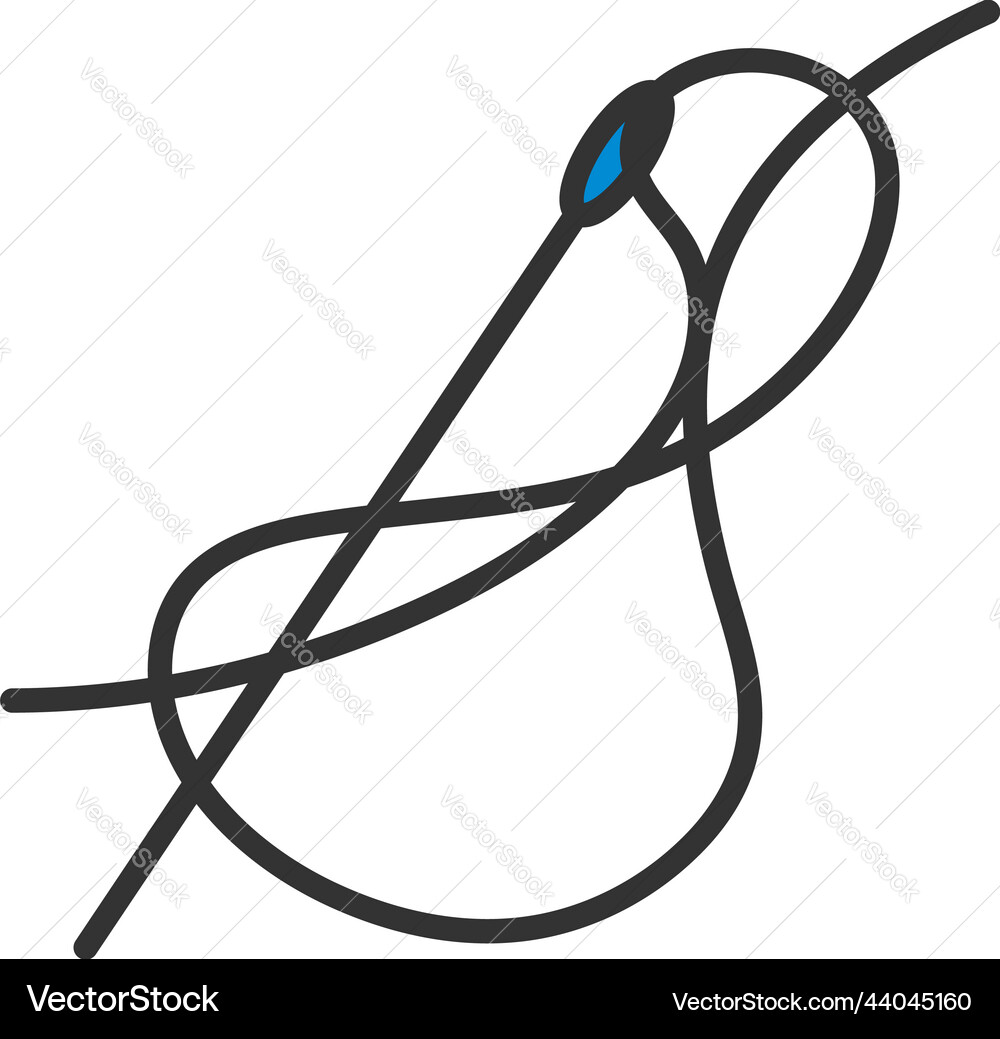 Sewing needle with thread icon Royalty Free Vector Image