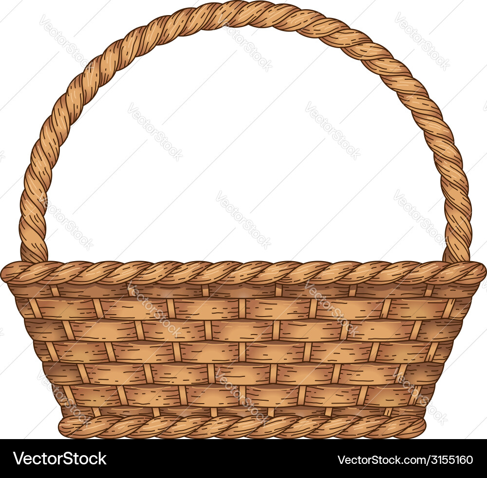 Woven Basket Royalty Free Vector Image - VectorStock