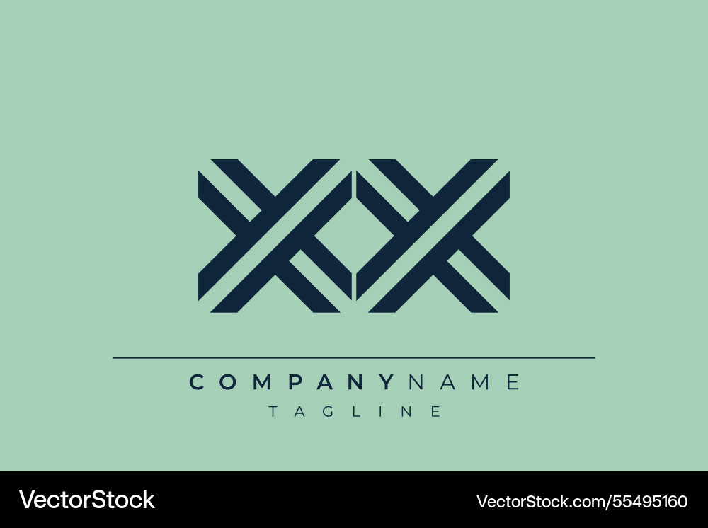 Xx minimal line logo Royalty Free Vector Image