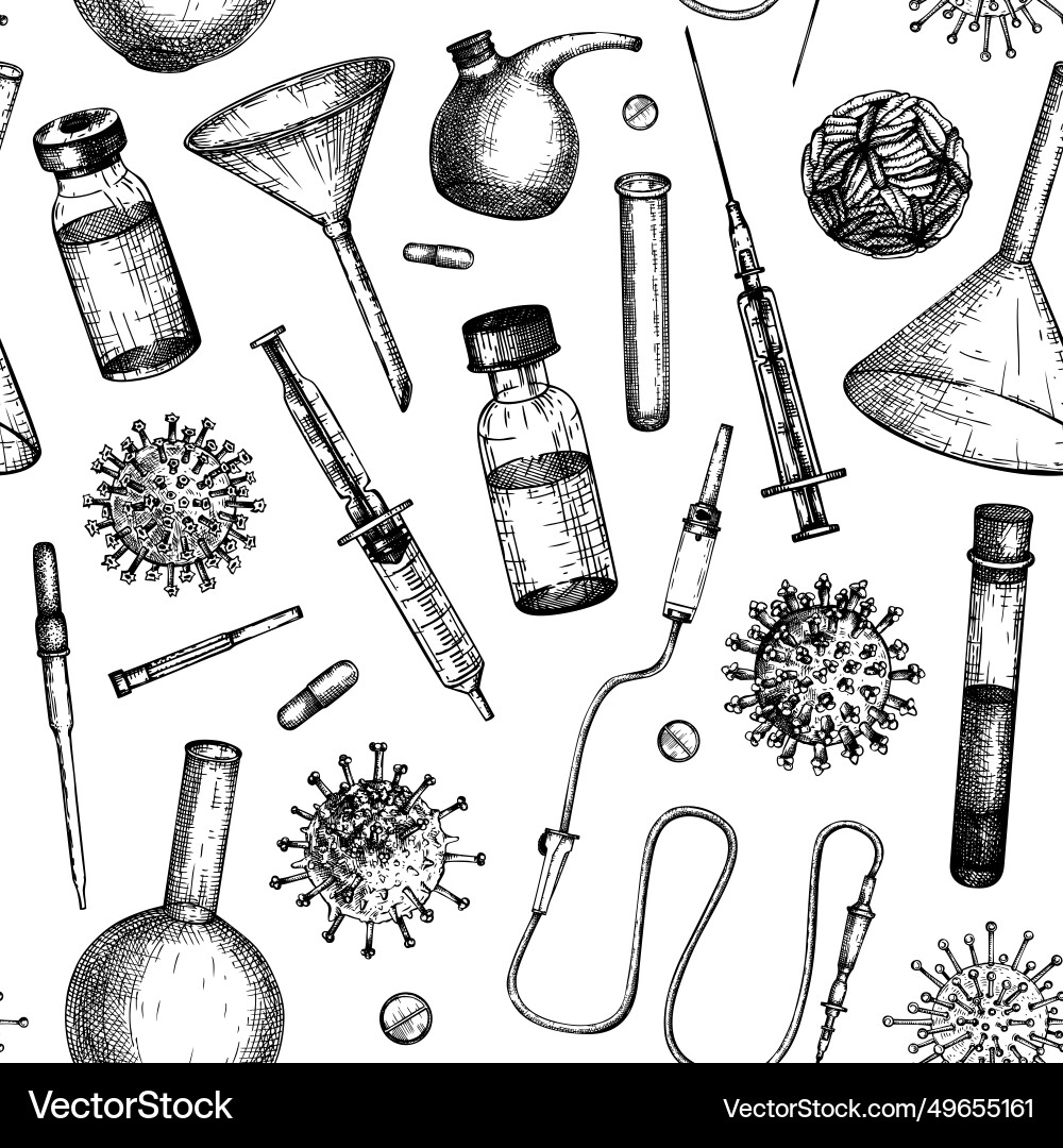 Antiviral therapy and vaccination background hand Vector Image