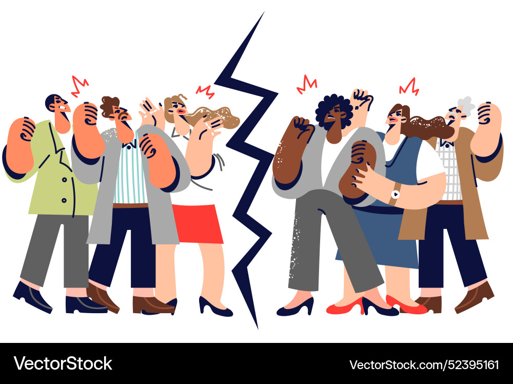 Disagreement in society with different groups Vector Image