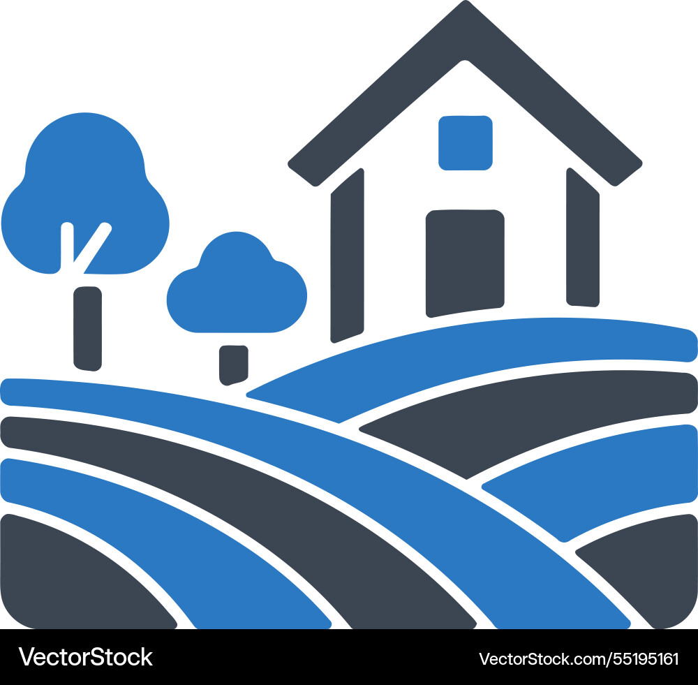 Farm landscape icon Royalty Free Vector Image - VectorStock