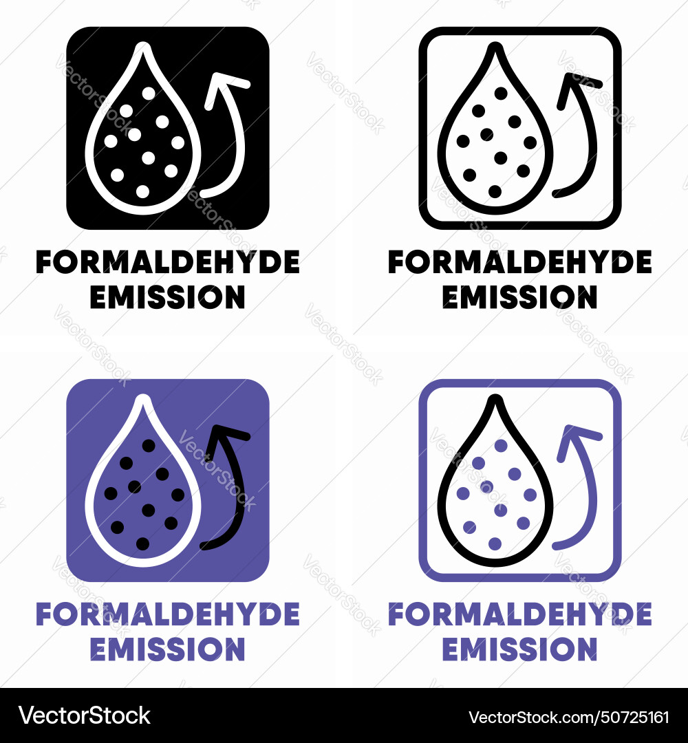 Formaldehyde emission information sign Royalty Free Vector