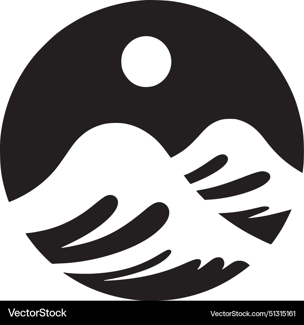 Ocean - minimalist and simple silhouette Vector Image