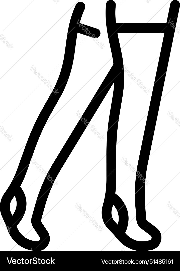 Outline drawing of long socks Royalty Free Vector Image