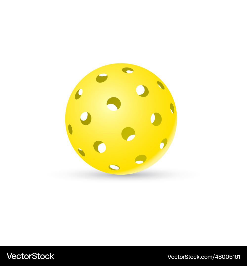 Pickleball ball with shadow Royalty Free Vector Image