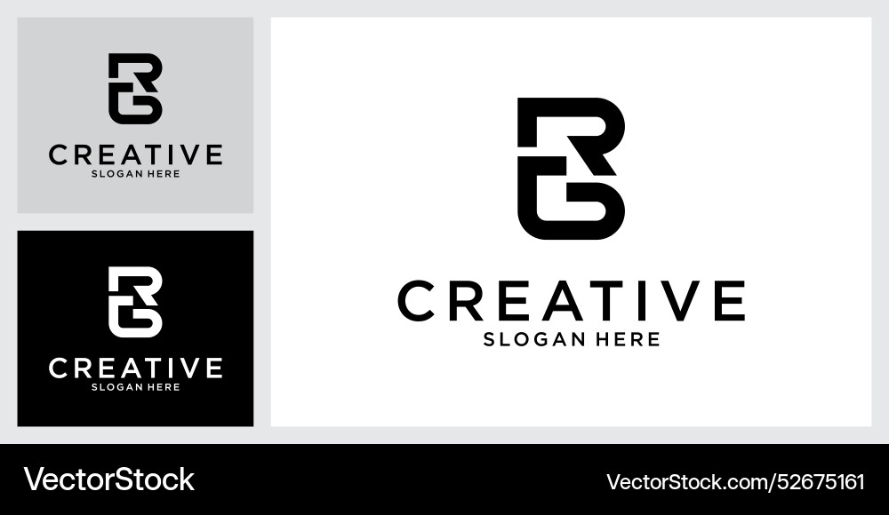 Rg or gr initial letter logo design Royalty Free Vector