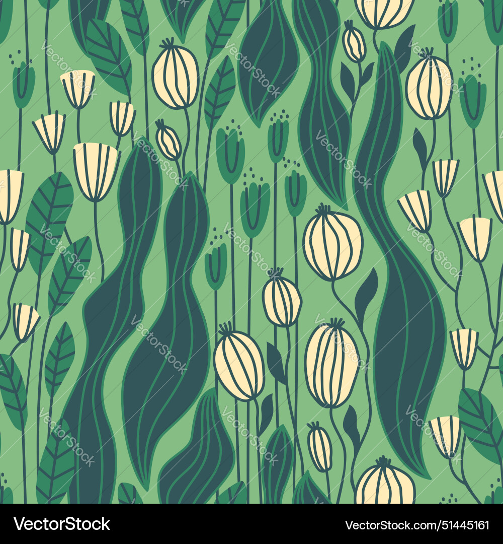 Seamless pattern with plants for womens fabrics Vector Image