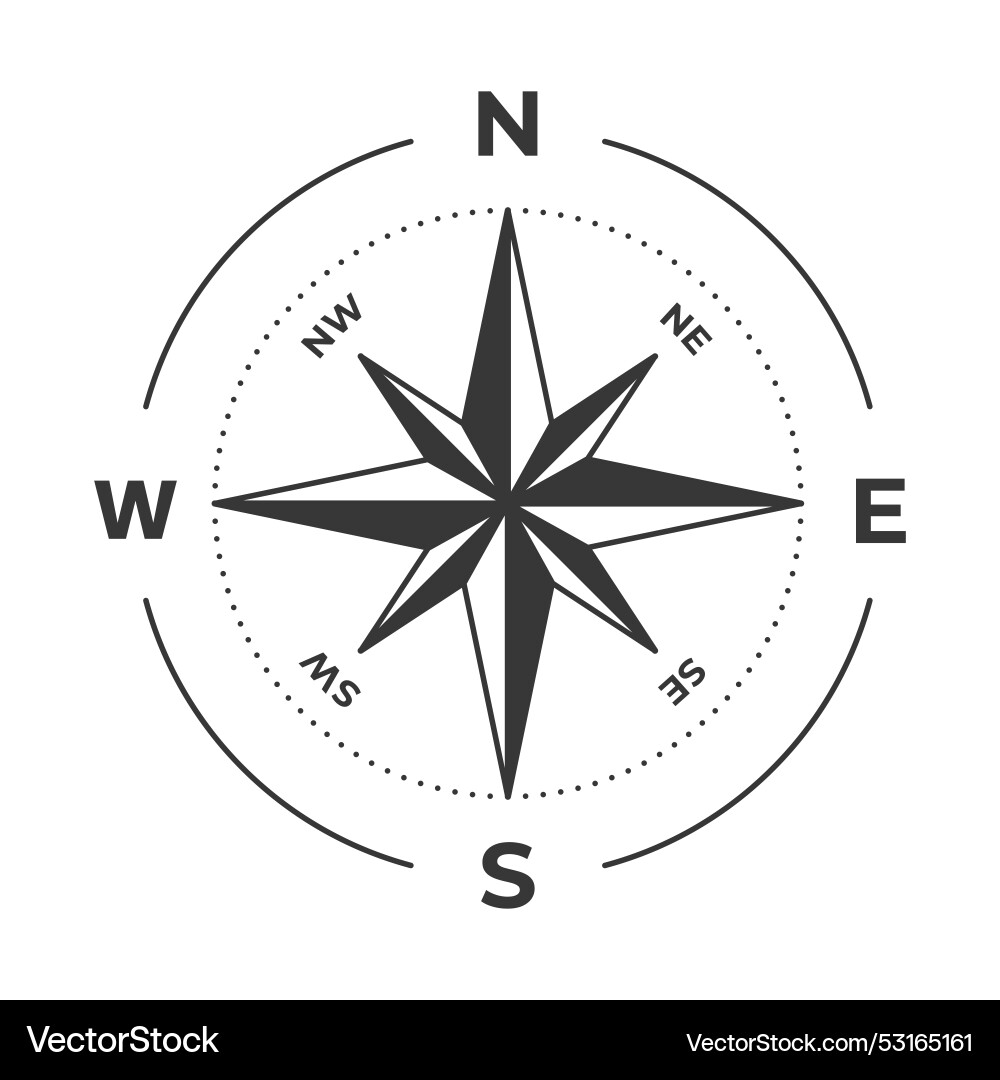 Wind rose compass navigation Royalty Free Vector Image