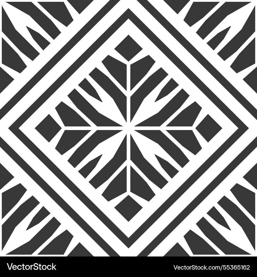 A black and white patterned tile floor Royalty Free Vector