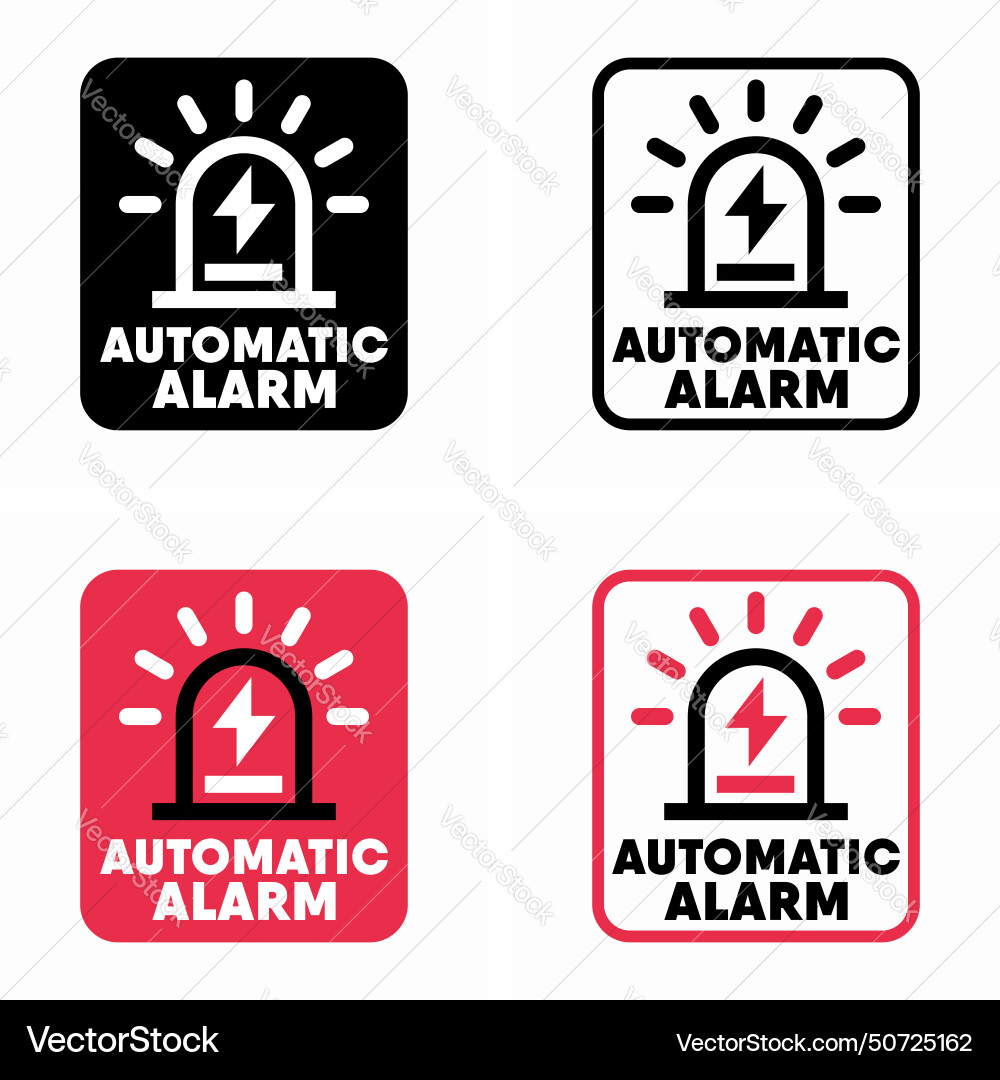 Automatic alarm information sign Royalty Free Vector Image