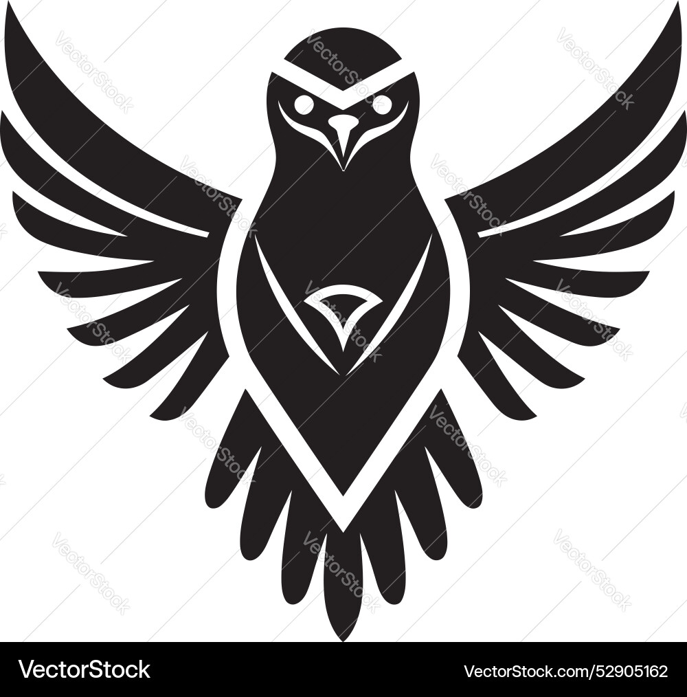 Black talon hawk predator logo beak Royalty Free Vector