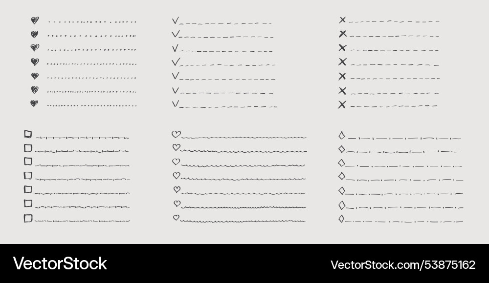 Collection of isolated outline hand drawn Vector Image