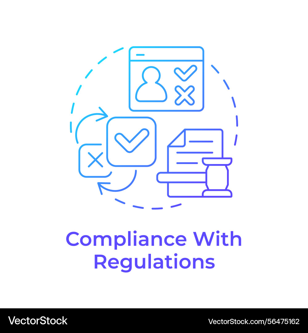 Compliance with regulations blue gradient concept Vector Image