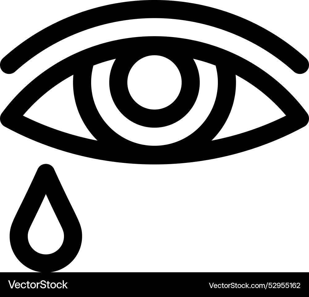 Cry icon thin linear style design isolated Vector Image