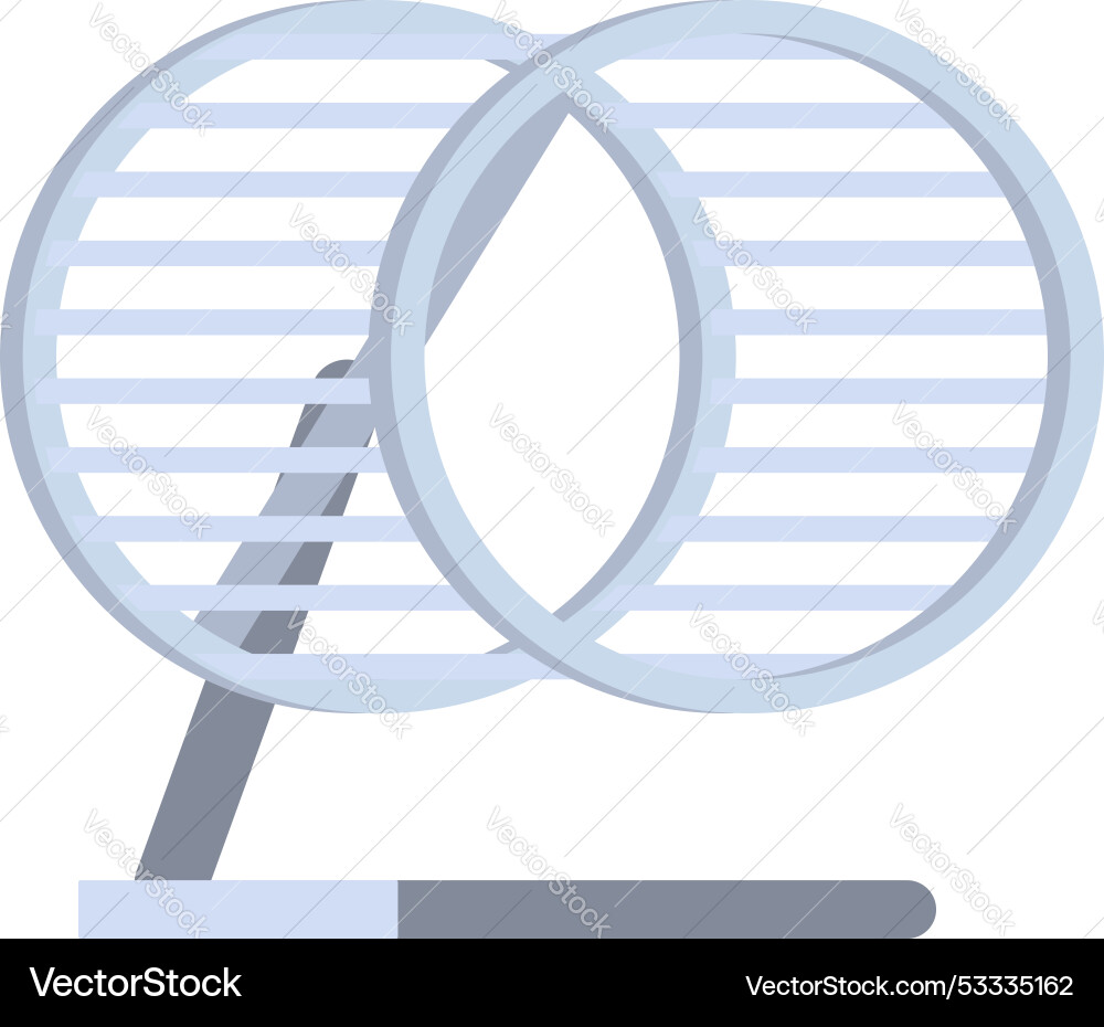 Double hamster wheel spinning on stand Royalty Free Vector