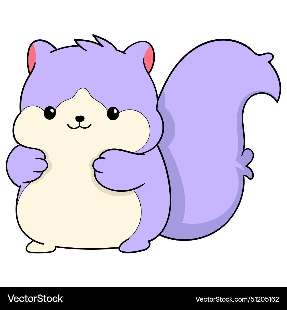 Fat purple squirrel was laughing alone Royalty Free Vector