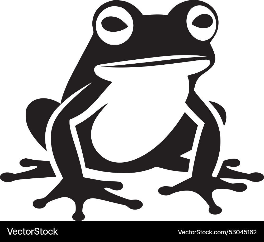 Frog - minimalist and flat logo Royalty Free Vector Image