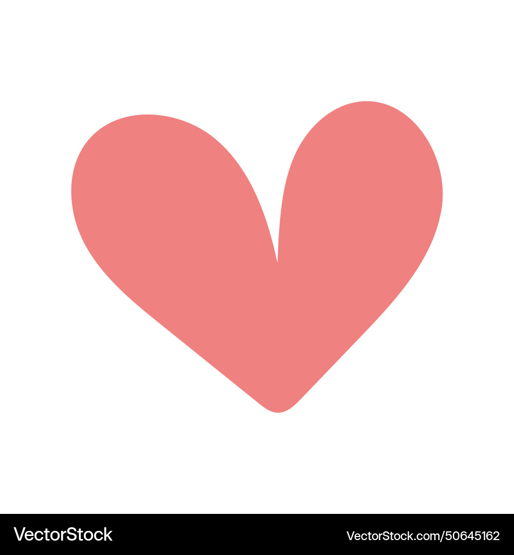 Hand drawn pink heart isolated on transparent Vector Image