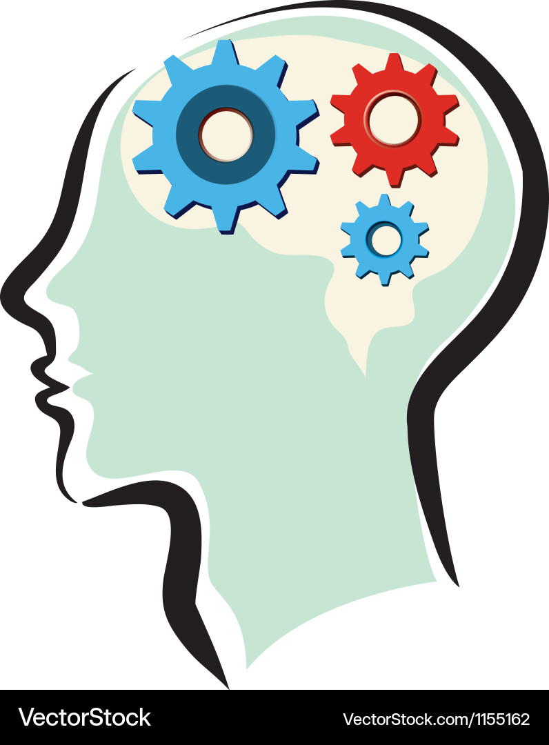 Human brain thinking process Royalty Free Vector Image Human brain thinking process Royalty Free Vector Image