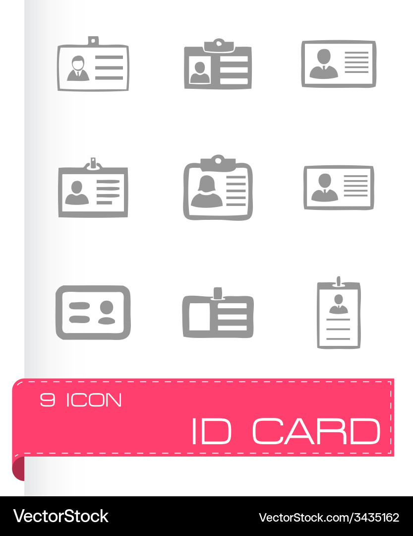 Id card icons set Royalty Free Vector Image - VectorStock