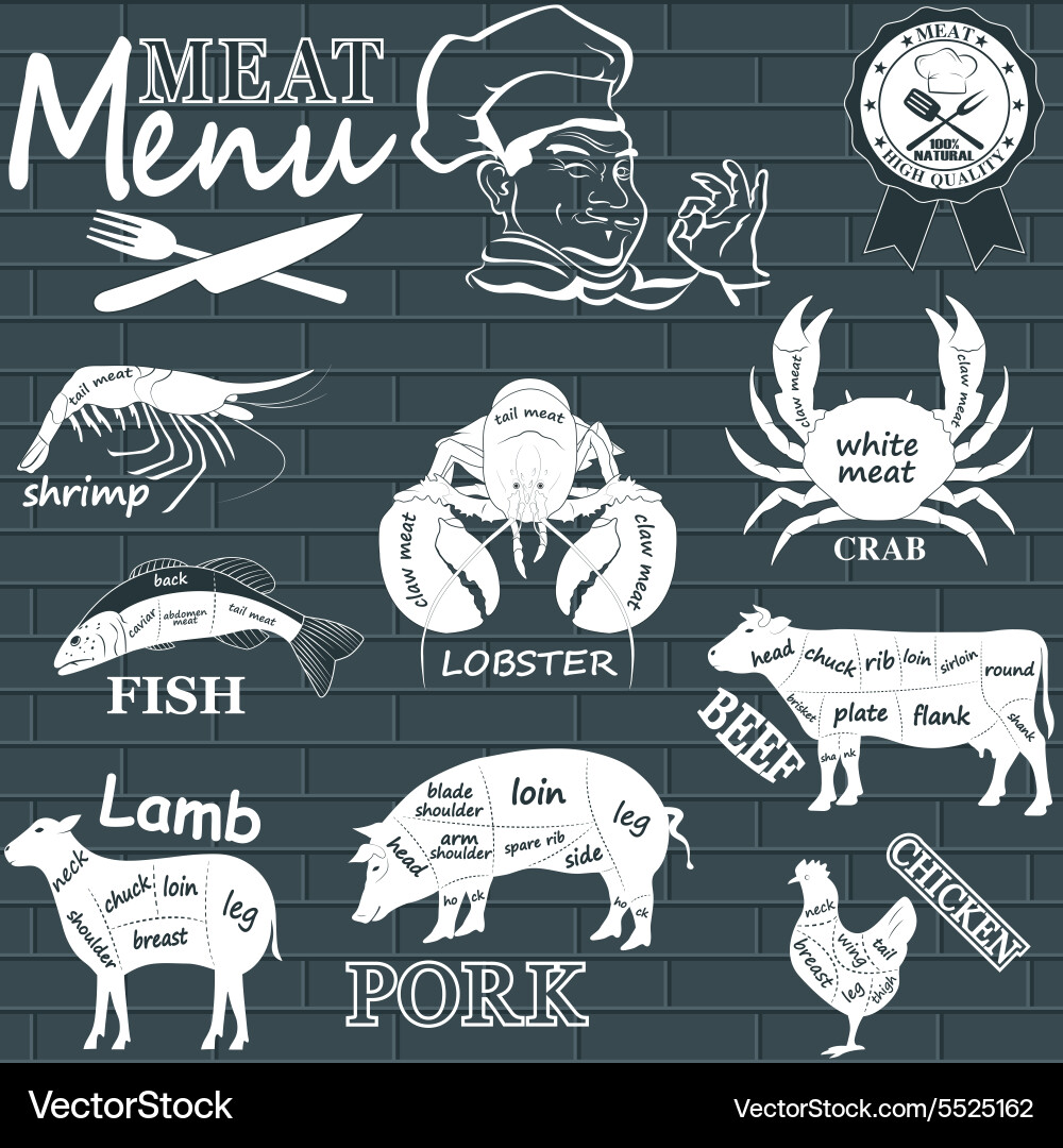 Meat menu Royalty Free Vector Image - VectorStock