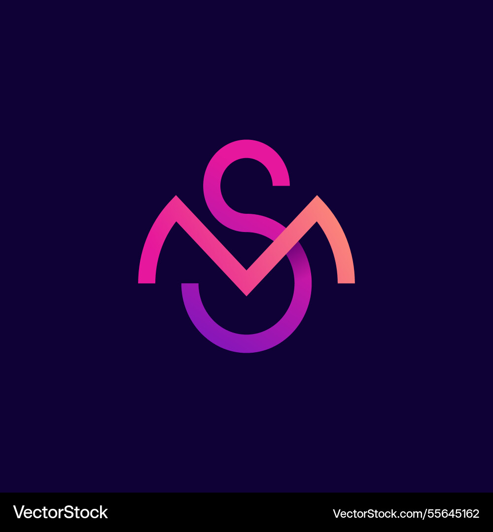 Ms m s creative modern letter icon sm unique artis