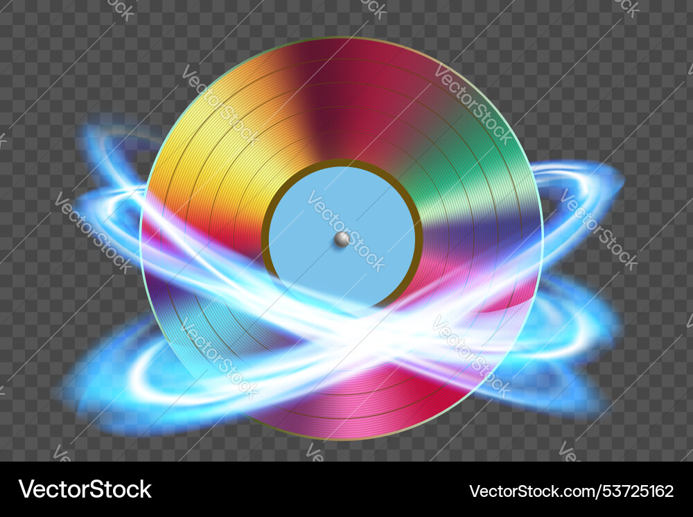 Retro vinyl music disc in disco style Royalty Free Vector