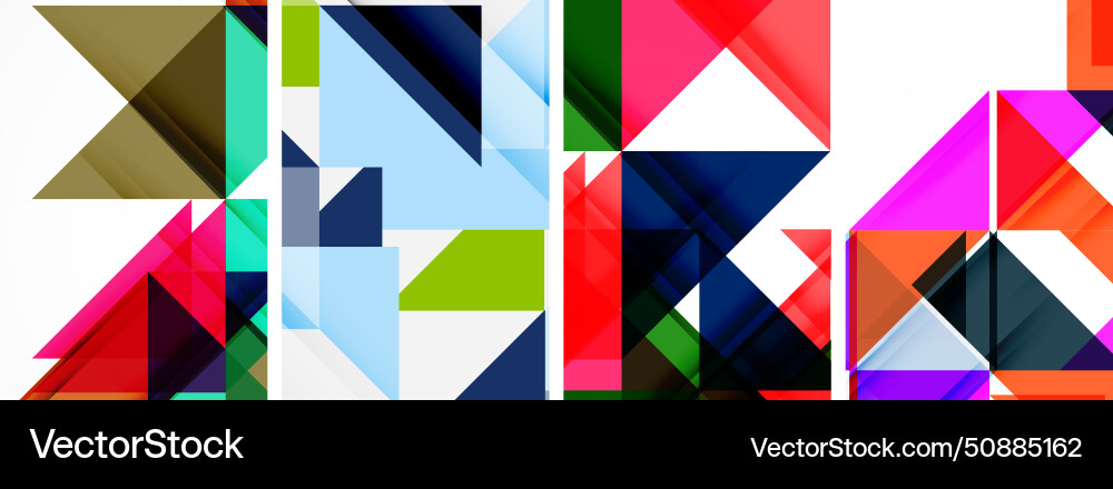 Set of abstract random triangle composition Vector Image