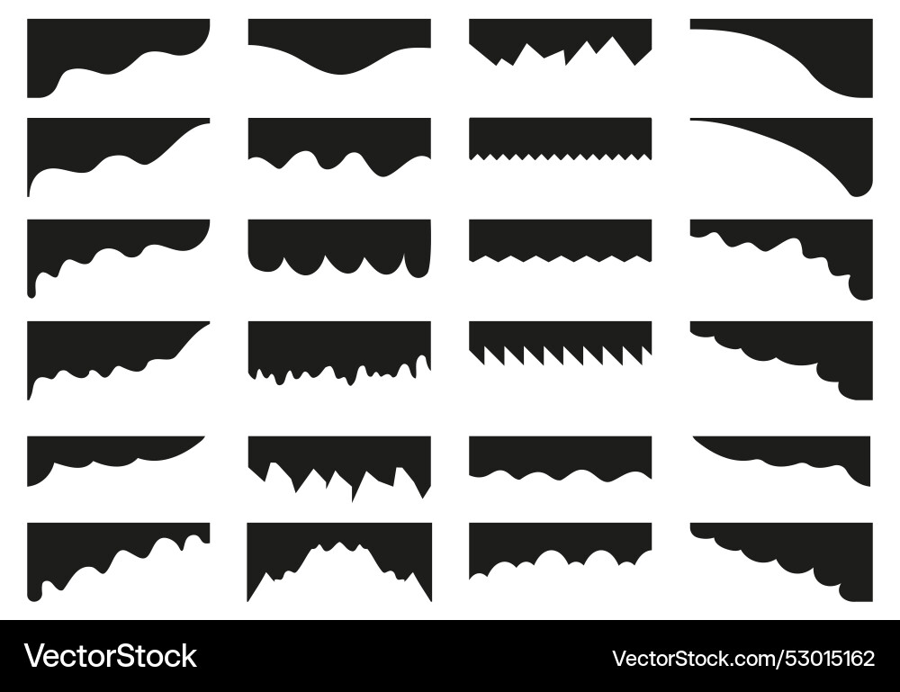Torn border shapes collection for website Vector Image
